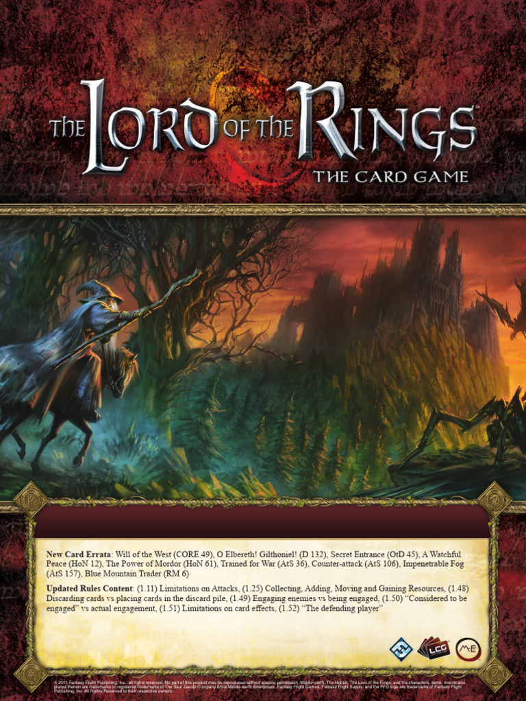 LOTR Card Game FAQ & Errata 1.7 | PDF | Middle Earth