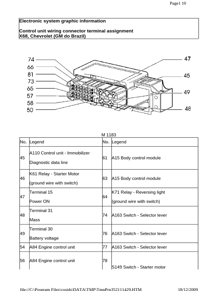 Meriva Diagram Brazil | PDF | Switch | Anti Lock Braking System