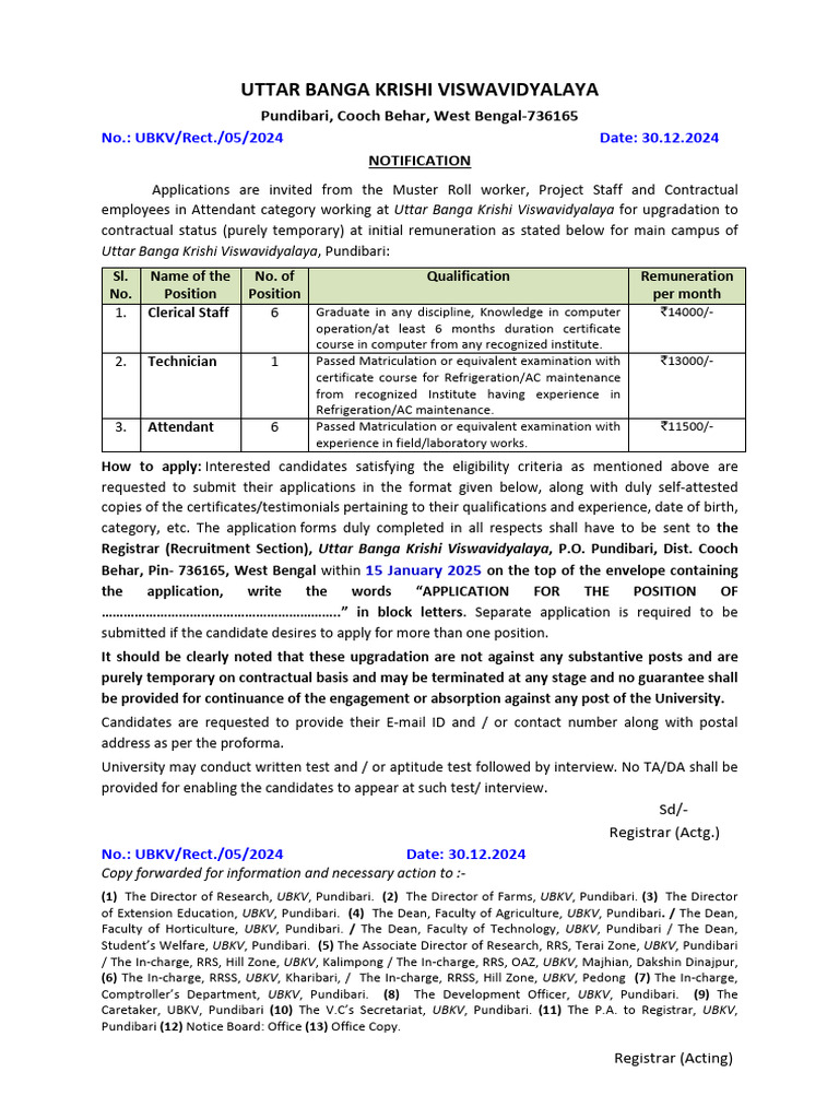 Notification UBKV Rect. 05 2024 - 30.12.2024 - Contractual Engagement ...