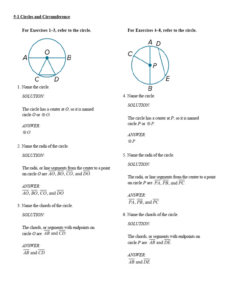 Circle Measurements and Properties | PDF | Circle | Radius