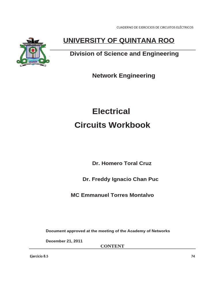 Workbook of Electrical Circuits | PDF | Electrical Network | Resistor