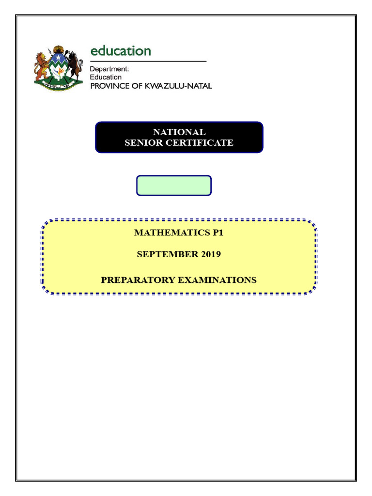 Grade 12 Mathematics P1 Exam 2019 | PDF | Cartesian Coordinate System ...