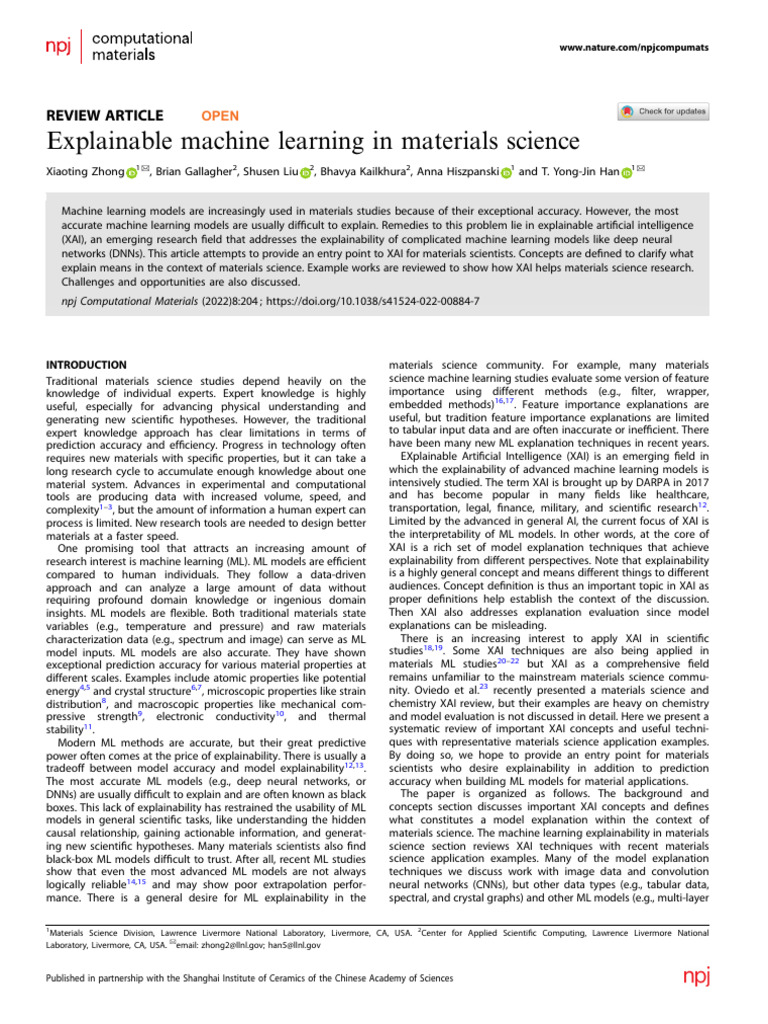 Machine Larning Material Science | PDF | Machine Learning | Deep Learning