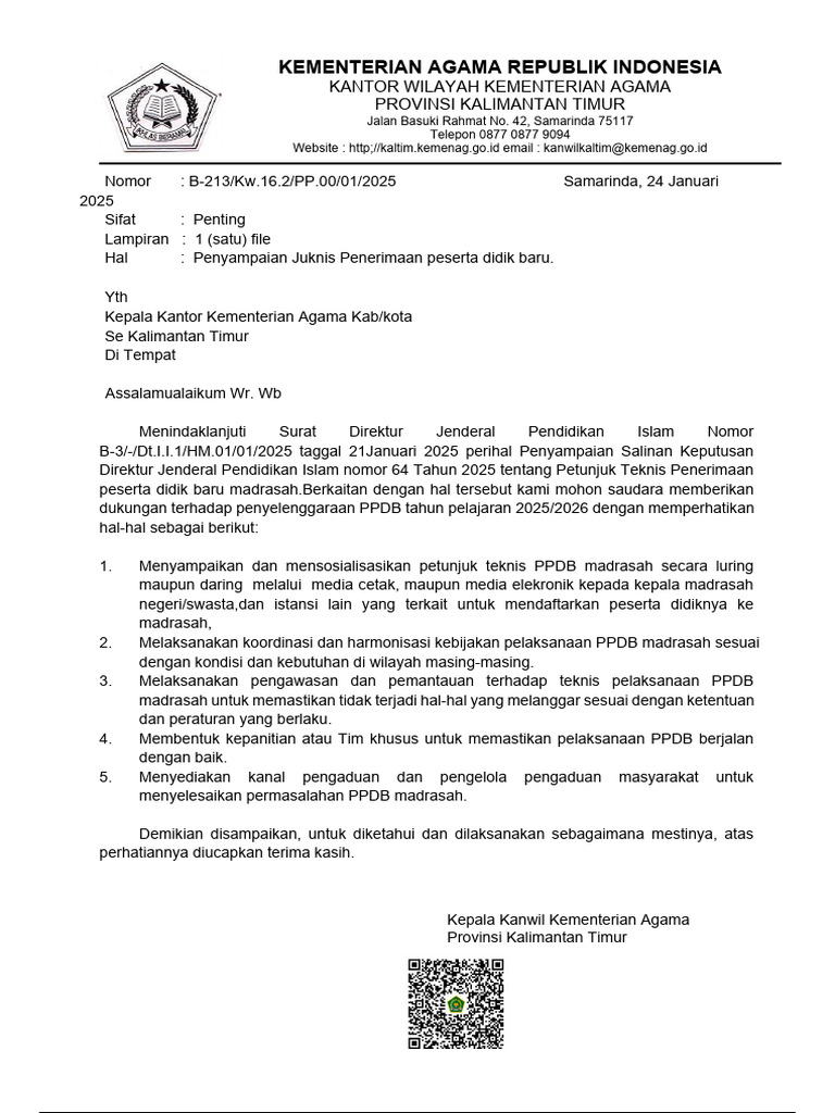 Kanwil - Juknis PPDB 2025 | PDF