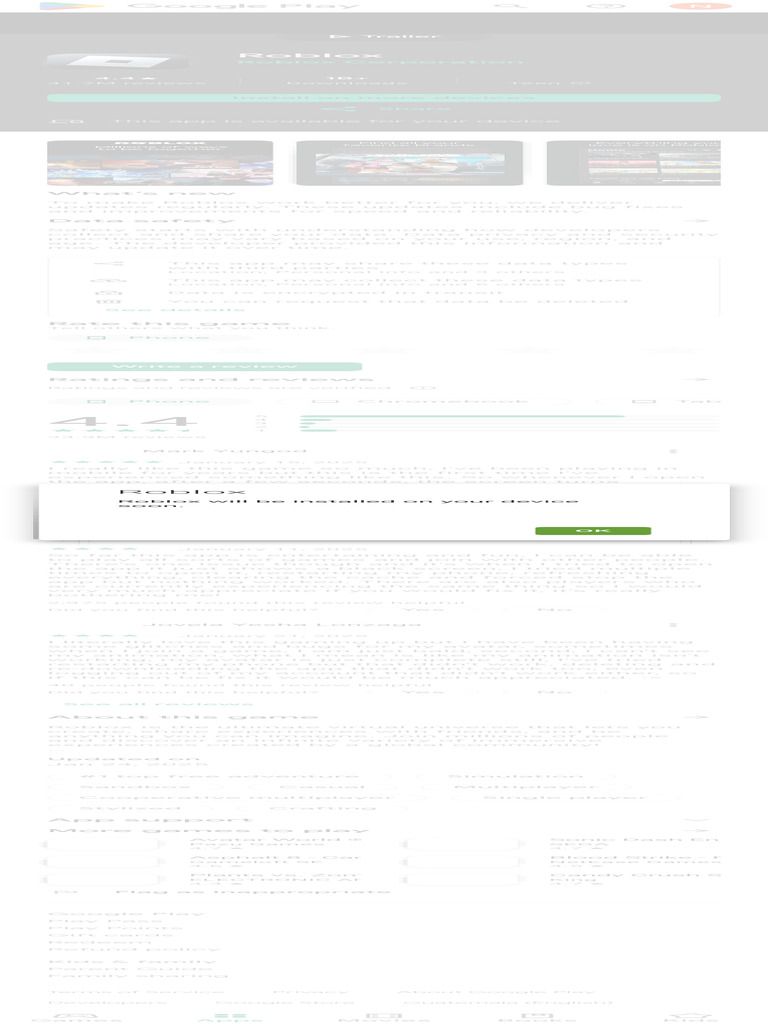 Roblox - Apps On Google Play | PDF | Mobile App | Google Play