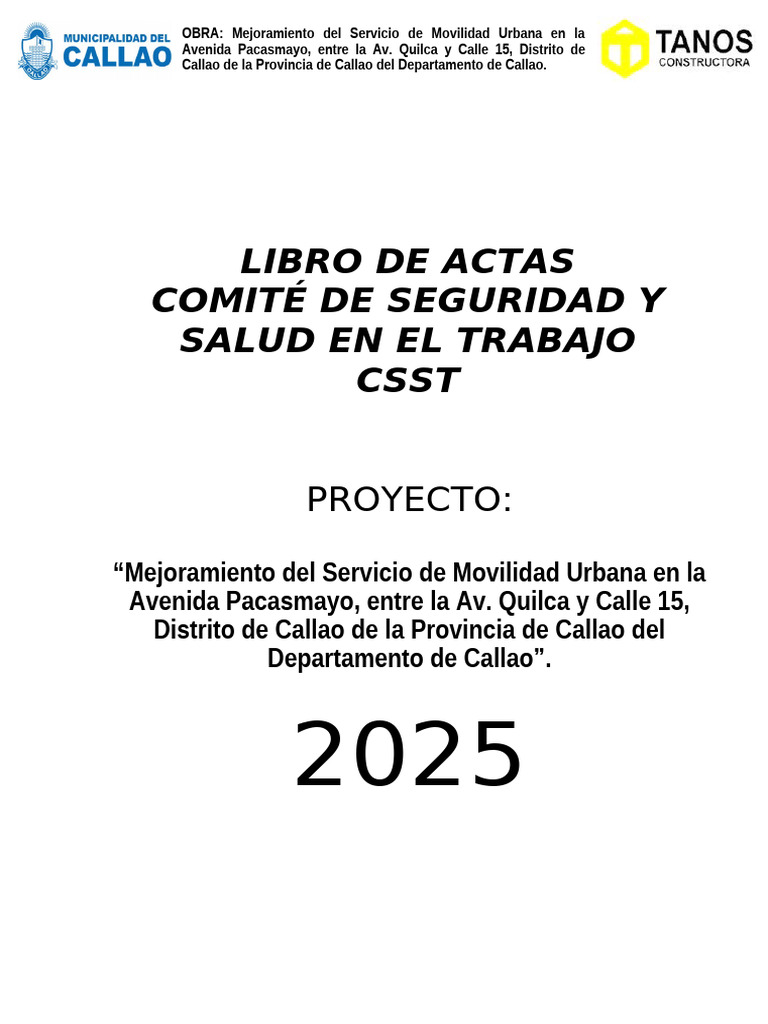 Mejoramiento Movilidad Urbana Callao 2025 | PDF