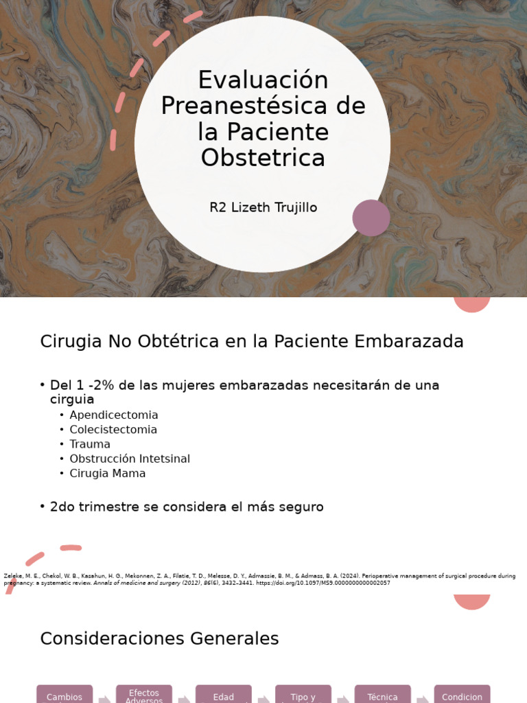 Evaluacion Preanestesia en La Paciente Obstetrica | PDF | Medicina ...