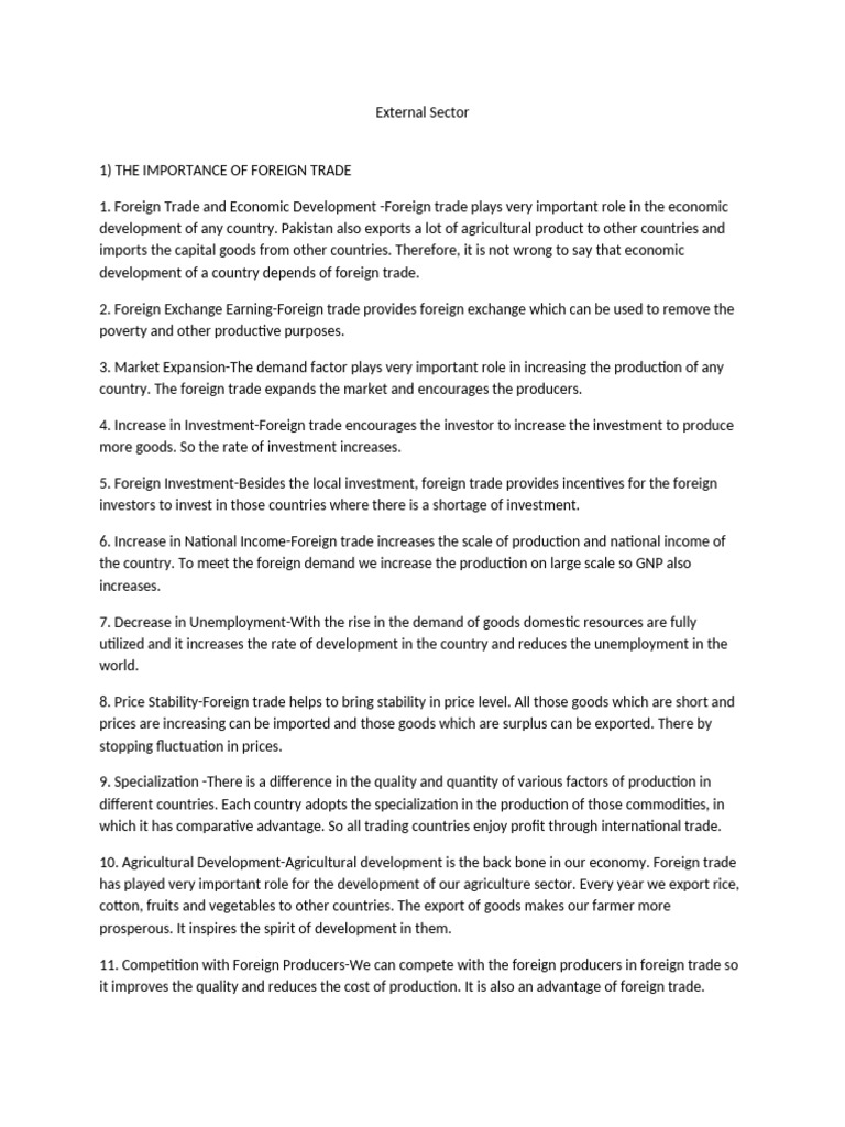 Chapter 7 - External Sector (FDI, FA) | PDF | Balance Of Payments | Foreign Direct Investment