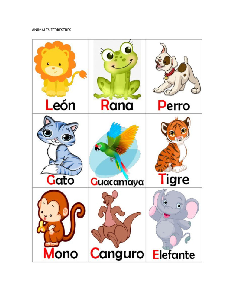 Tipos de Animales: Terrestres y Acuáticos | PDF