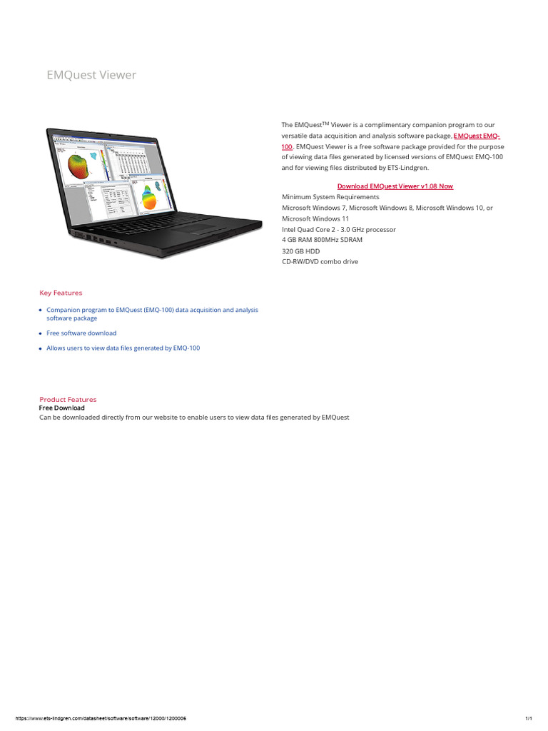 EMQuest Viewer - ETS-Lindgren | PDF