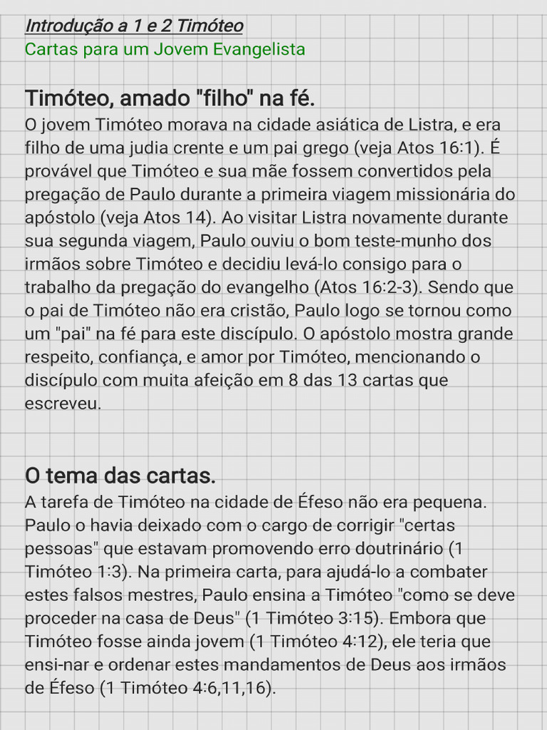 Timóteo 1 e 2 | PDF