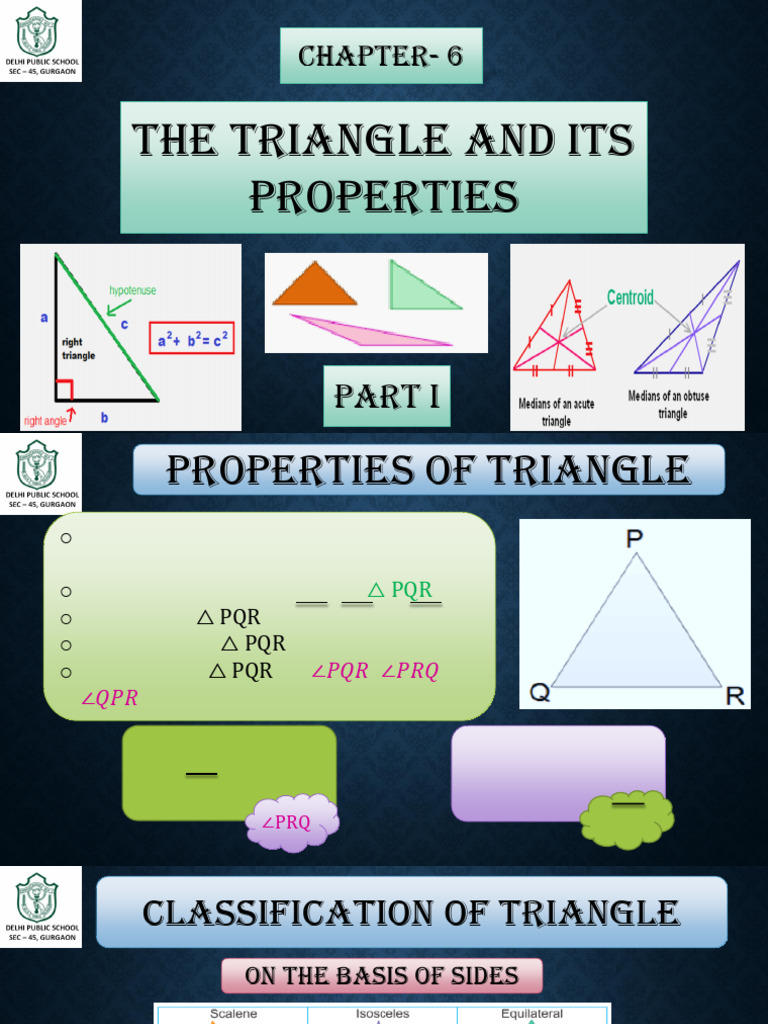 7 Math Ppt 1 (The Triangle and its properties) | PDF | Triangle | Euclid
