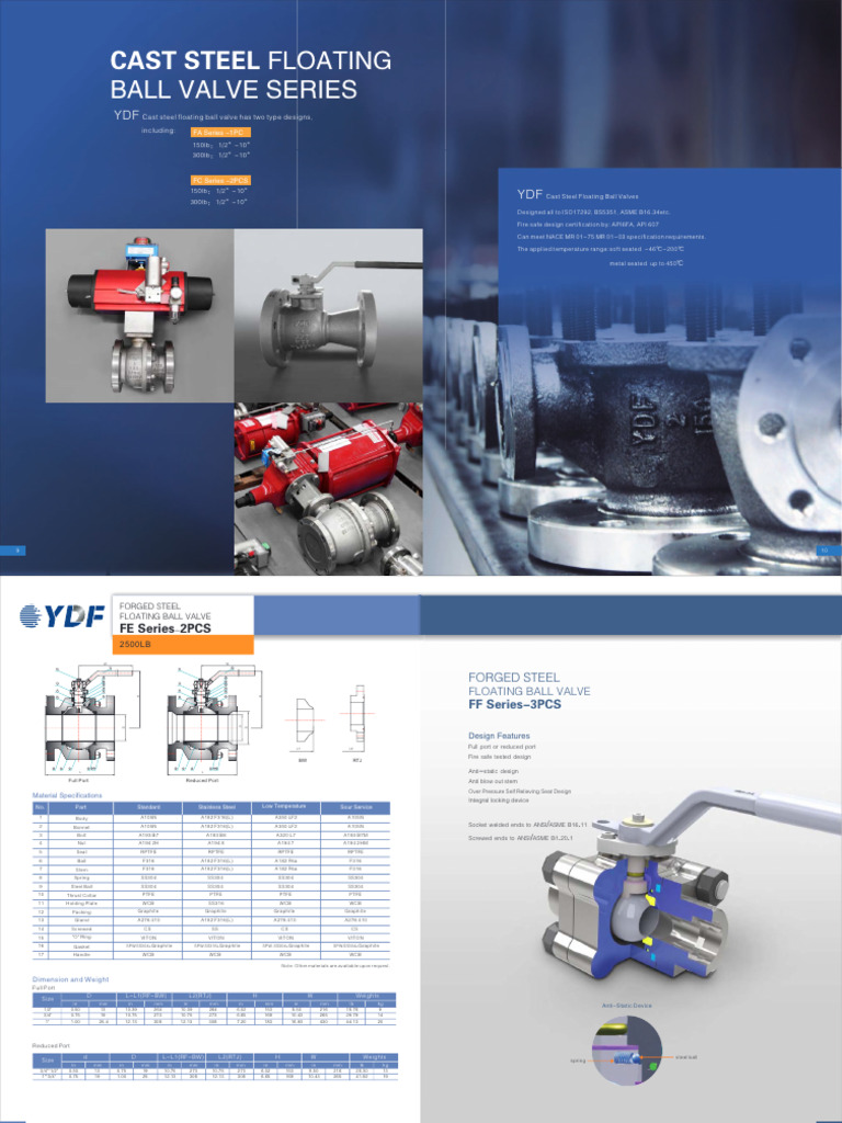 Cast Steel Floating Ball Valves | PDF | Valve | Ultimate Tensile Strength