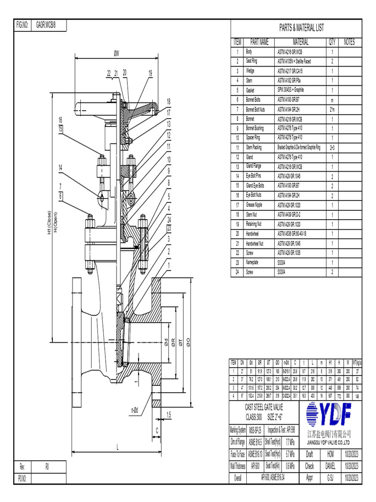 GA Drawings For Approval - OC 723-1 | PDF | Screw | Valve