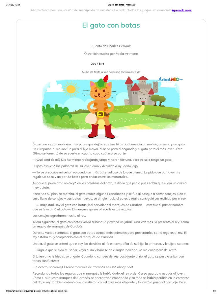 El Gato Con Botas - Árbol ABC | PDF