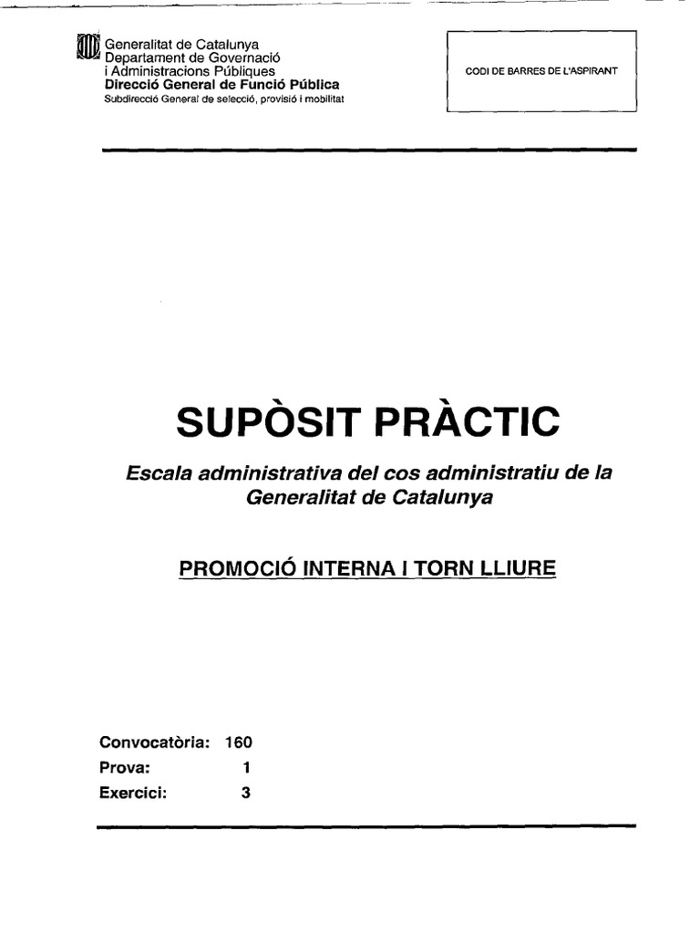 160 Administratiu - Supòsit Pràctic | PDF