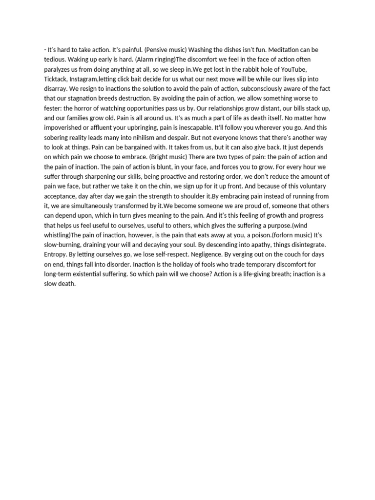 Inaction is Slow Death | PDF