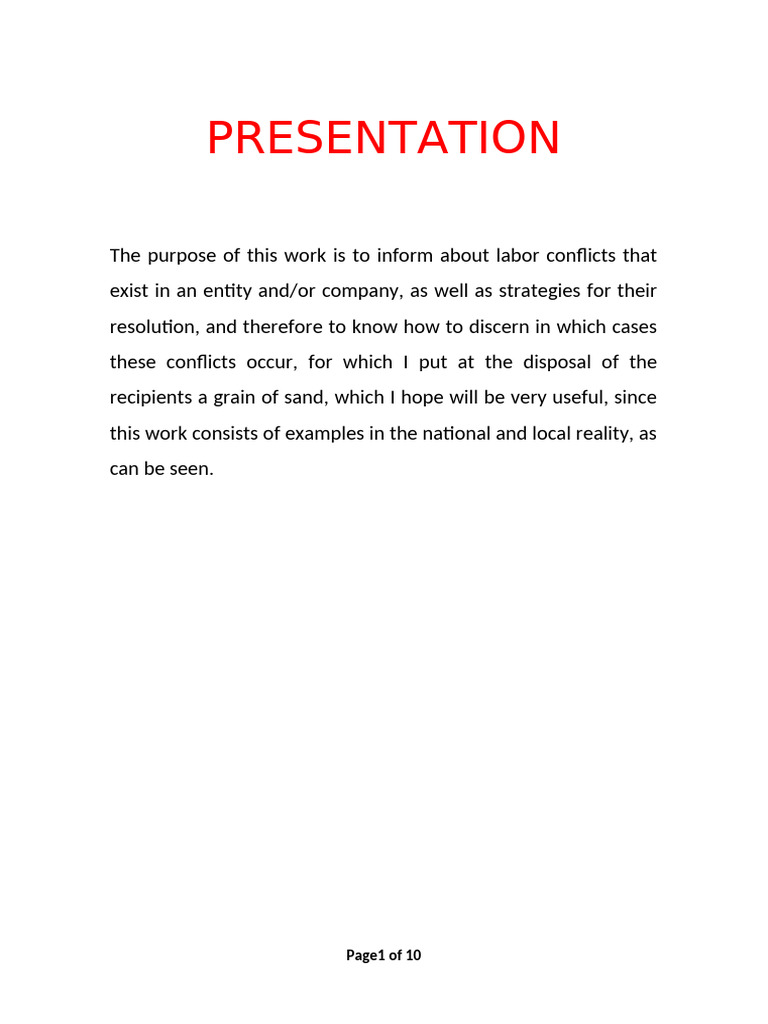 Technical Report Labor Conflict | PDF | Mediation | Conflict Resolution