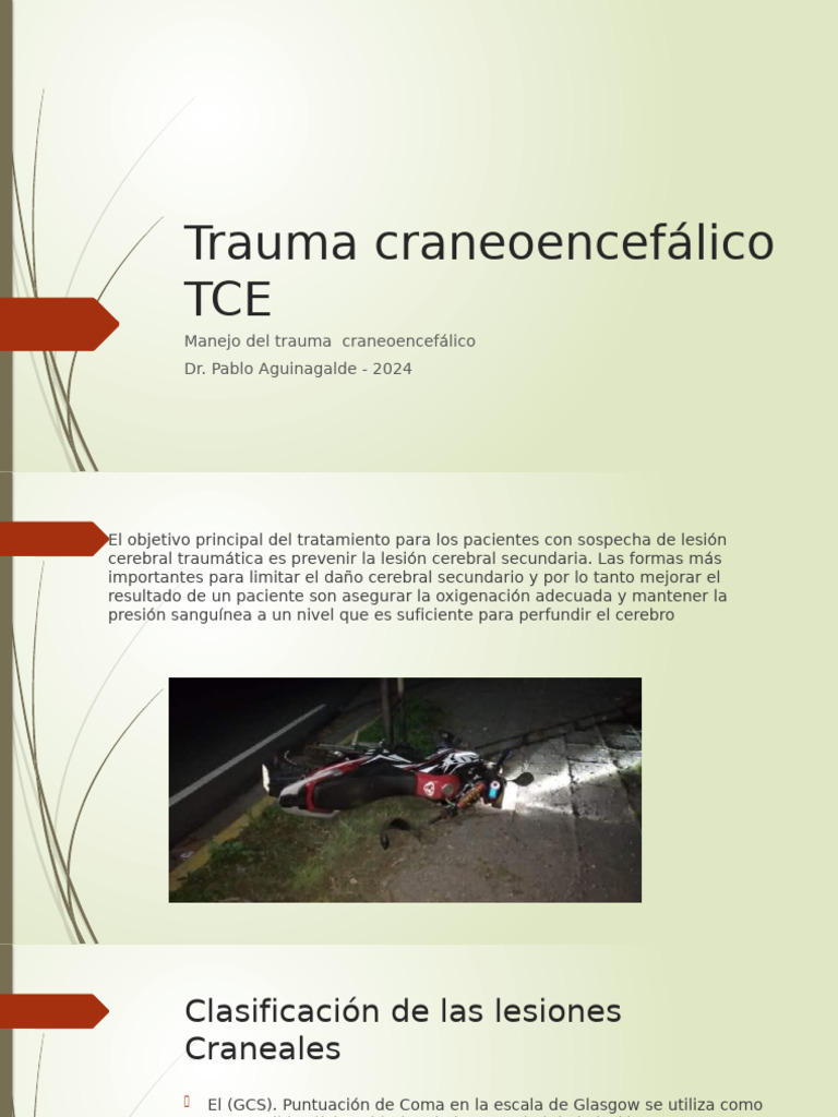 Trauma Craneoencefálico 2024 | PDF | Lesión cerebral traumática | Especialidades Medicas