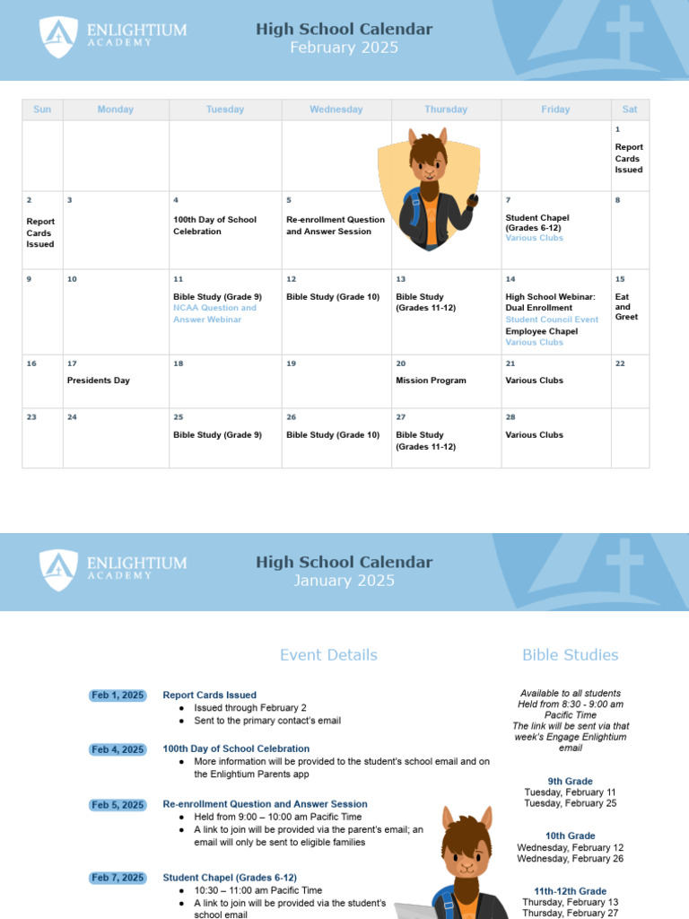 February 2025 High School Calendar | PDF