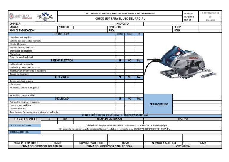 Checklist de Seguridad para Uso de Radial | PDF