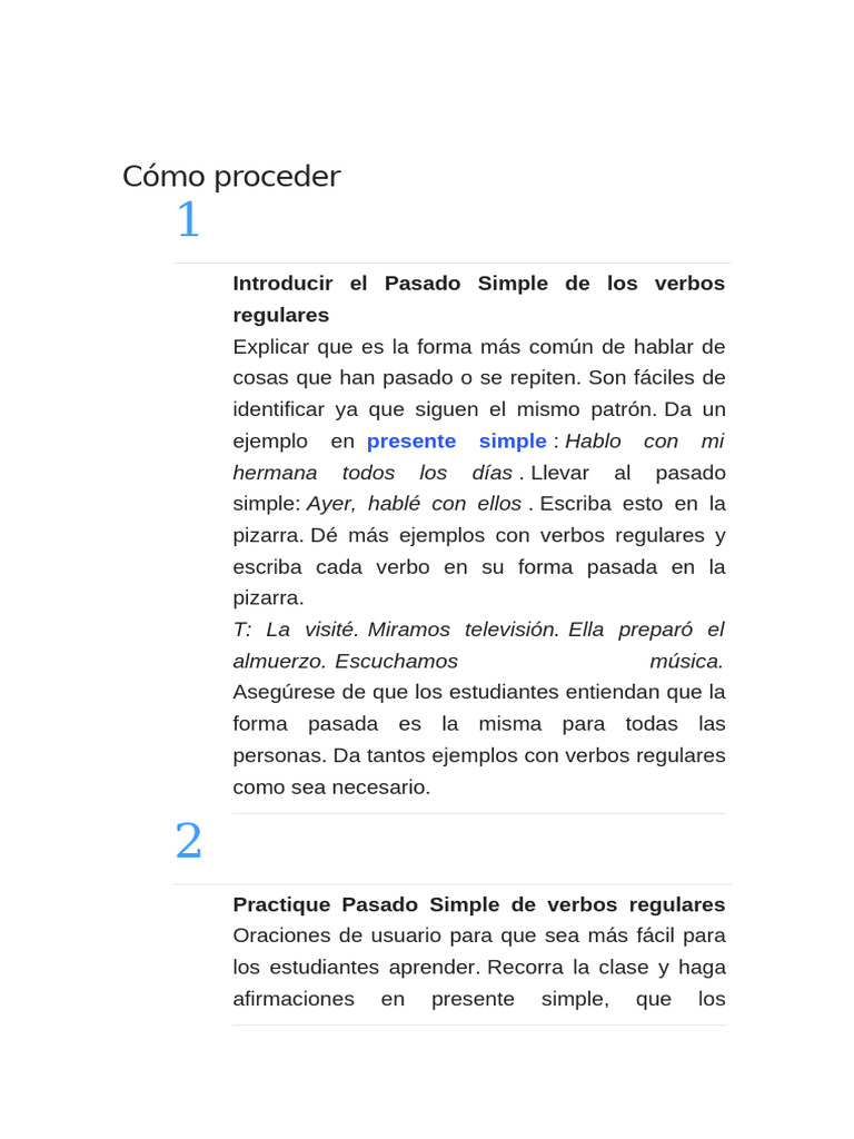 Pasado Simple en Español: Guía de Práctica | PDF | Verbo