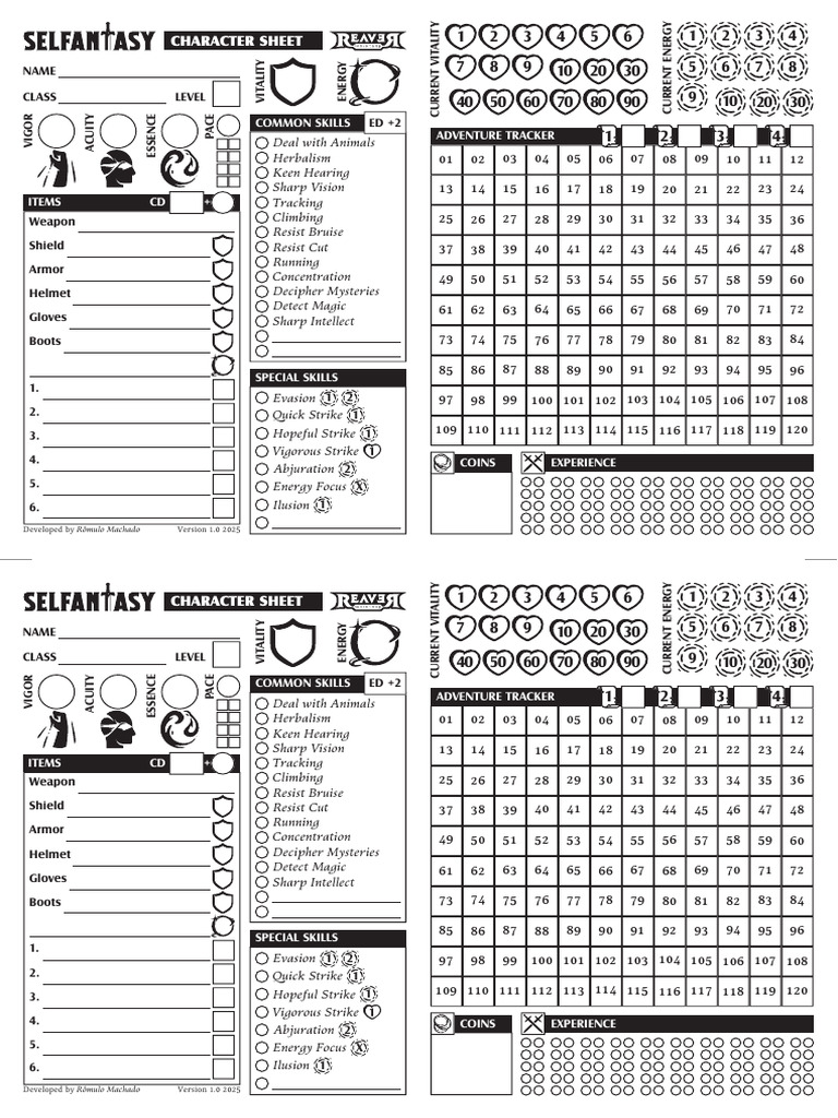 RPG Character Sheet Template | PDF | Role Playing | Role Playing Games