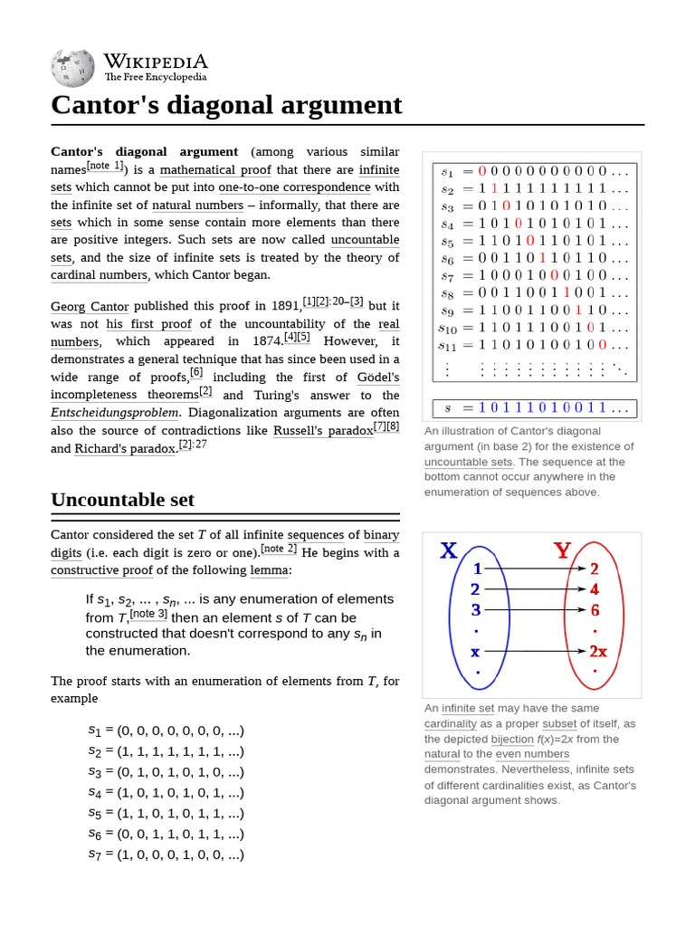 Cantor's_diagonal_argument | PDF | Set (Mathematics) | Mathematics