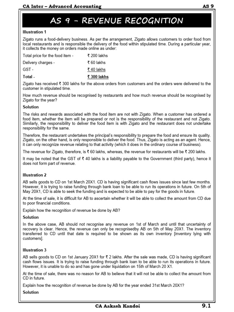 9. AS 9 | PDF | Revenue | Subscription Business Model