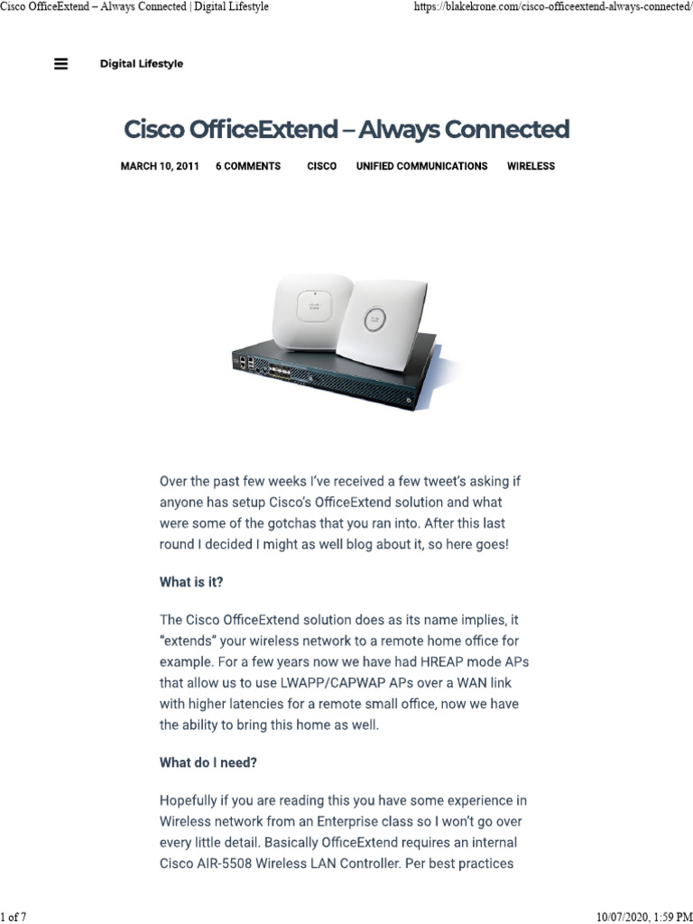 Cisco OfficeExtend - Always Connected | PDF