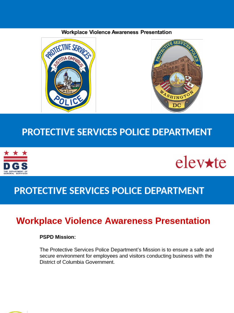 PSPD Workplace Violence Awareness Presentation | PDF | Violence | Police