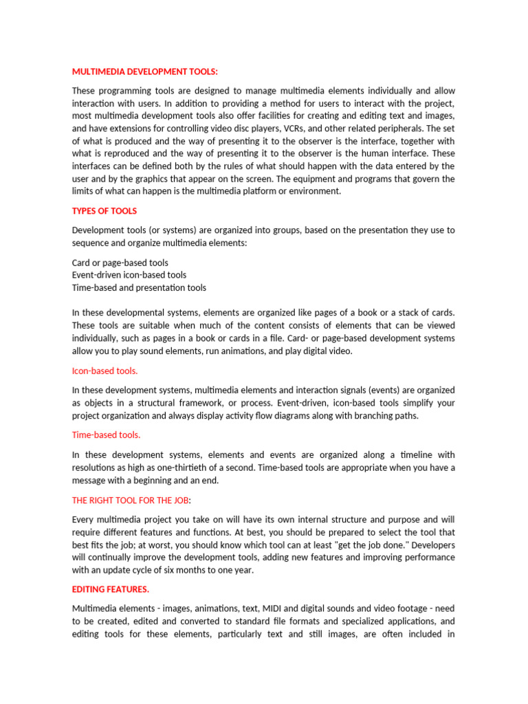 Multimedia Development Tools Overview | PDF | Window (Computing) | Icon ...