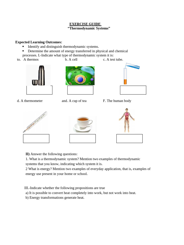 Guide to Thermodynamic Systems | PDF