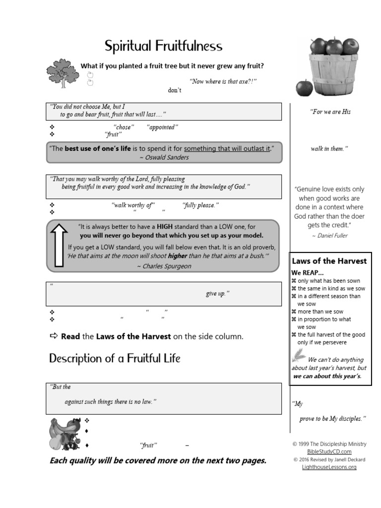 8. Spiritual-Fruitfulness | PDF | Sowing | Fruit Of The Holy Spirit