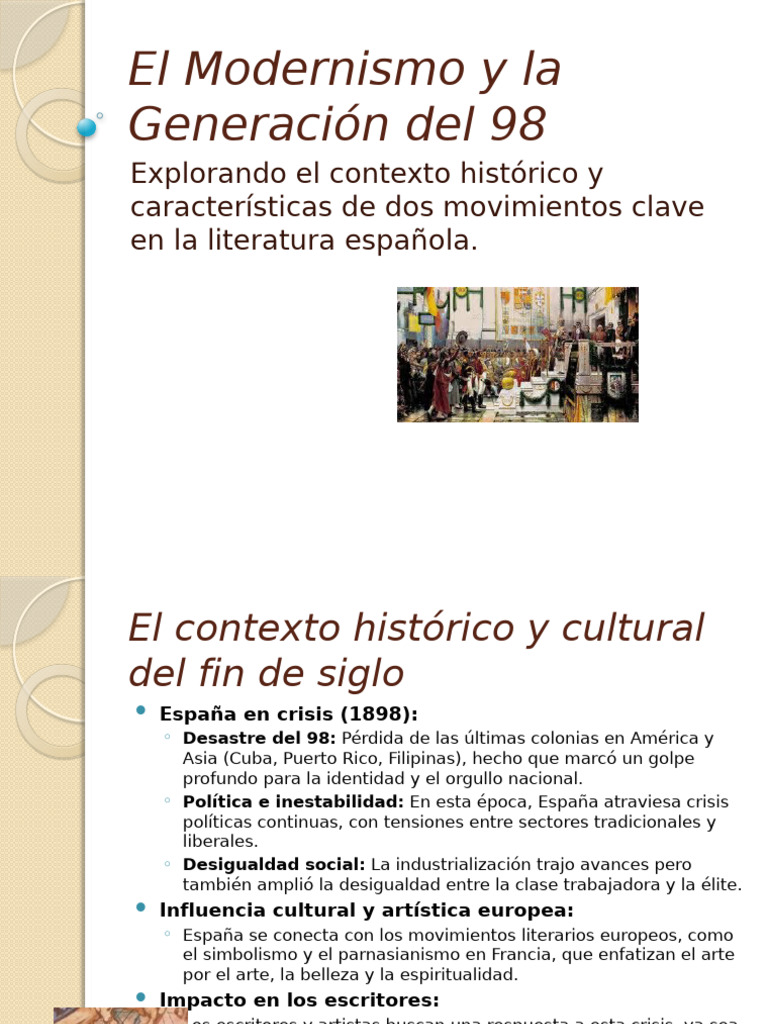 1 El Modernismo y La Generación Del 98 | PDF