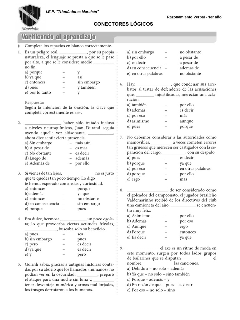 Ejercicios de Conectores Lógicos | PDF