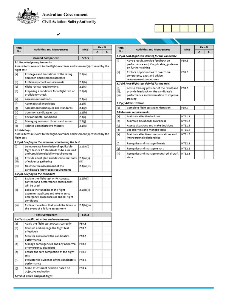 examiner-rating-flight-test-checklist-form-61-1511 | PDF