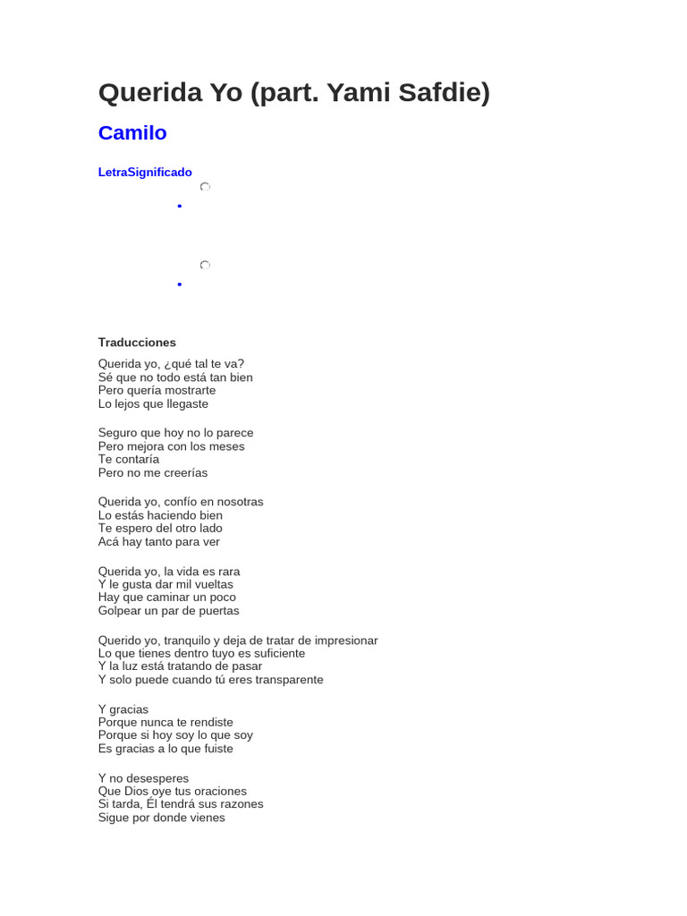 Querida Yo | PDF