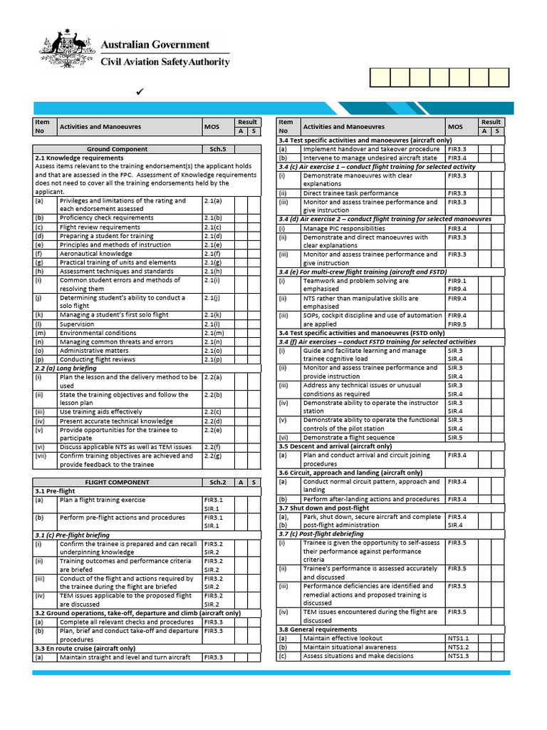 Instructor Rating Proficiency Check Report | PDF | Flight Instructor ...
