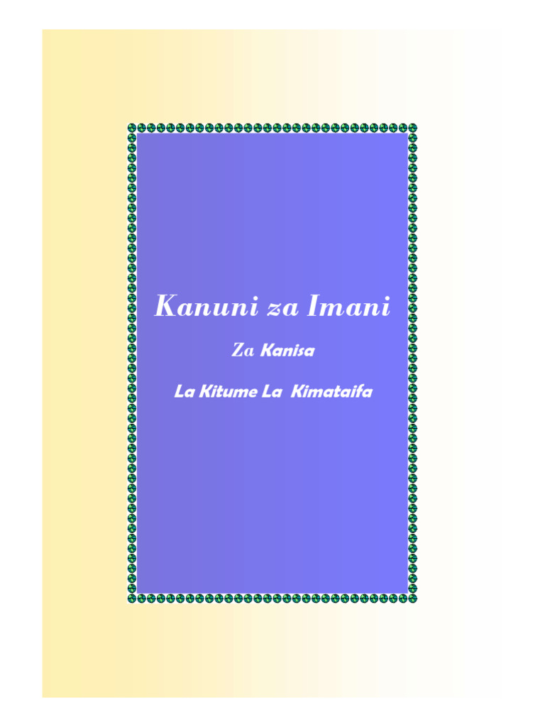 Kanuni Za Imani 1 | PDF
