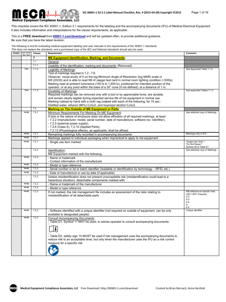 Microsoft Word - MECA IEC 60601-1 Ed3.1 Label-Manual Checklist Rev4 ...