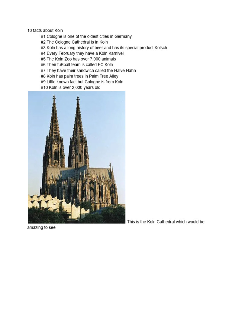 10 Facts About Koln | PDF