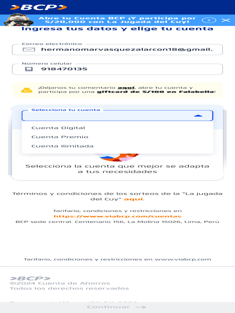 Cuenta de Ahorros BCP Abre Tu Cuenta de Ahorros BCP Con Tu DNI | PDF