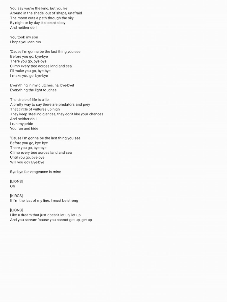 Bye Bye Song | PDF