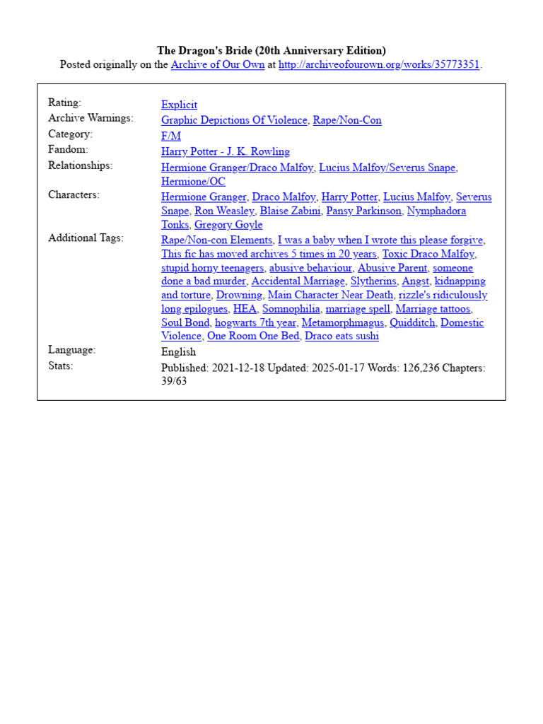 The Dragons Bride 20th | PDF | Harry Potter