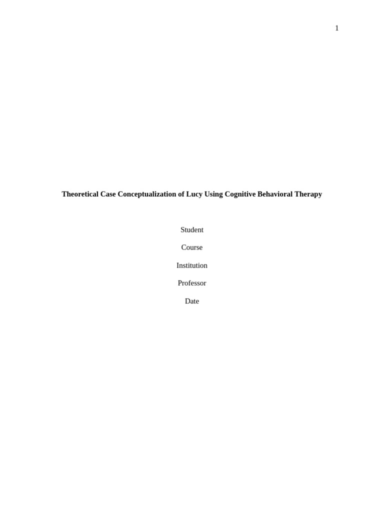 Theoretical Case Conceptualization | PDF | Cognitive Behavioral Therapy ...