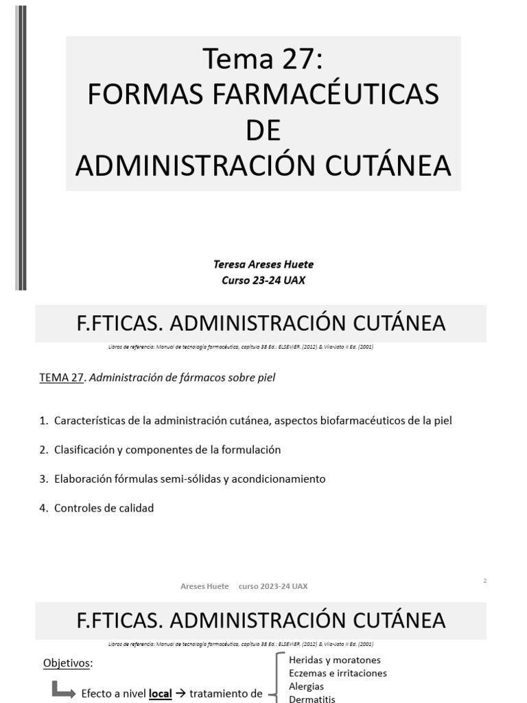 T27. CV (B-N) F. Fticas Admin Cutánea Tah | PDF | Tensioactivo | Sustancias químicas