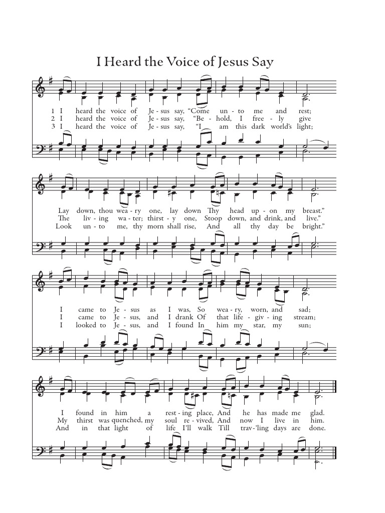 I Heard The Voice Of Jesus Say Pdf