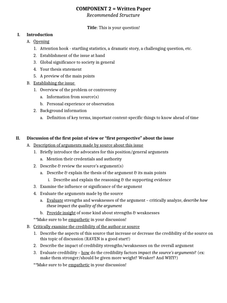 Rough Draft TEMPLATE | PDF | Argument | Credibility