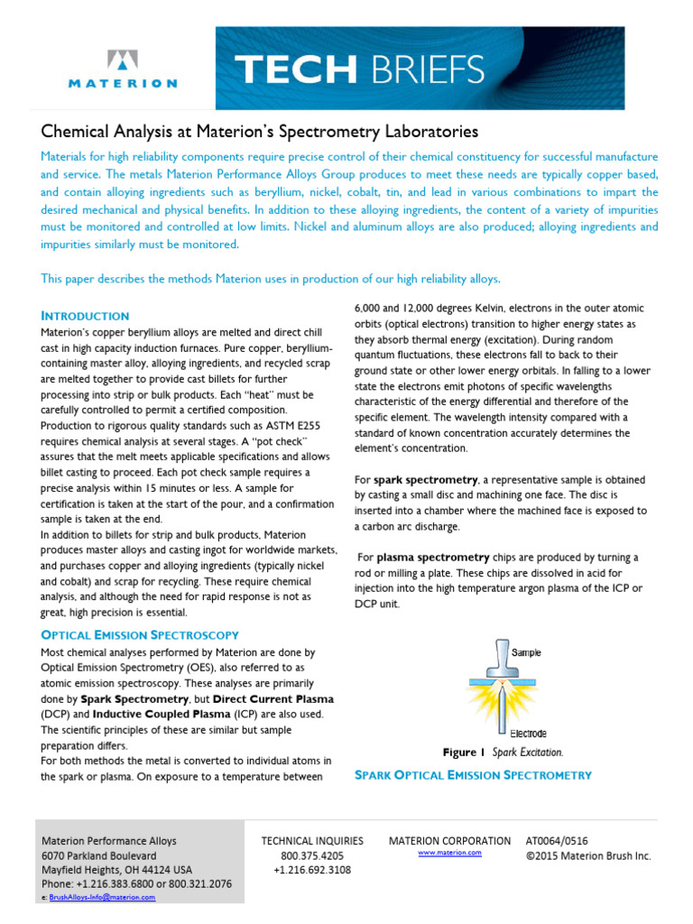 AT0064-0516 - Tech Briefs - Chemical Analysis at Materion | PDF ...
